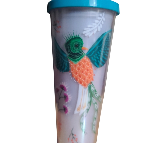 Starbucks | Dining | Starbucks Quetzal Bird Teal Orange 24oz Cold Cup ...